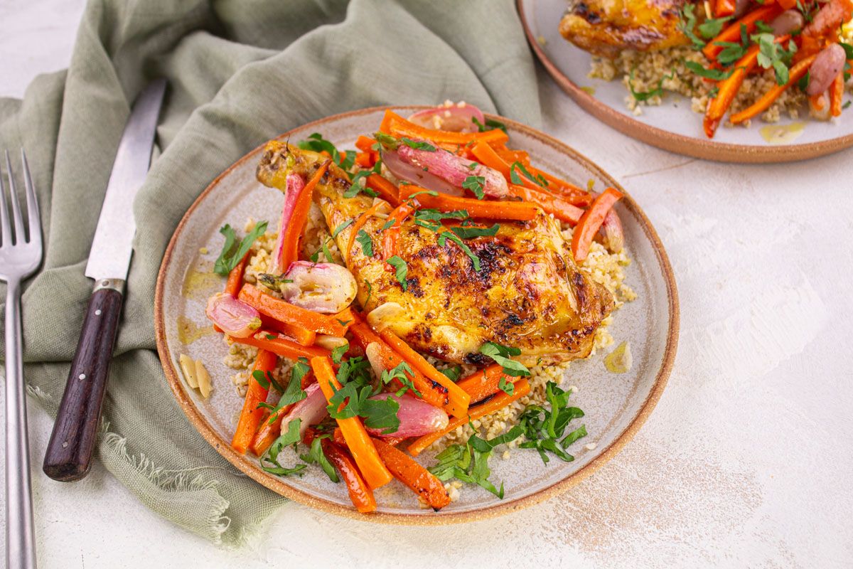 Poulet Rôti aux Légumes Printaniers & Boulgour - Recette - Les Commis