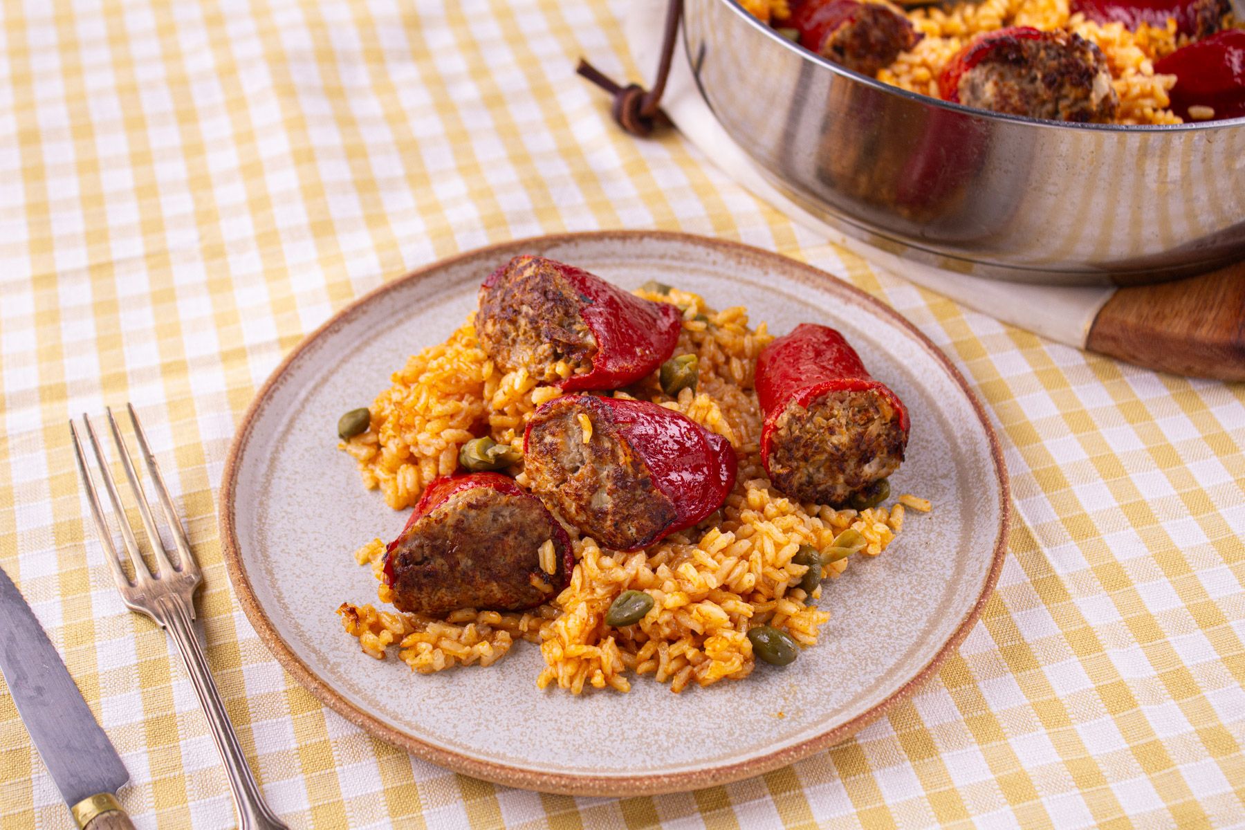 Piquillos Farcis d’Axoa de Veau & Riz Pilaf au Piment Fumé - Recette ...